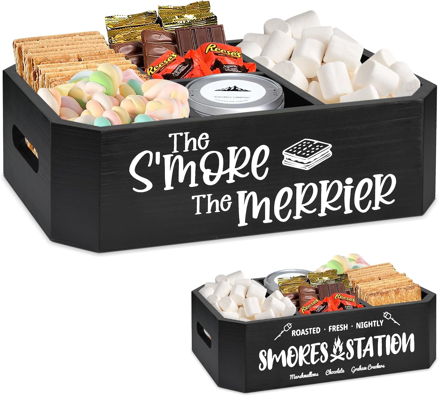 Amazon.com: Smores Caddy, Wooden S'mores Station with Handles ...