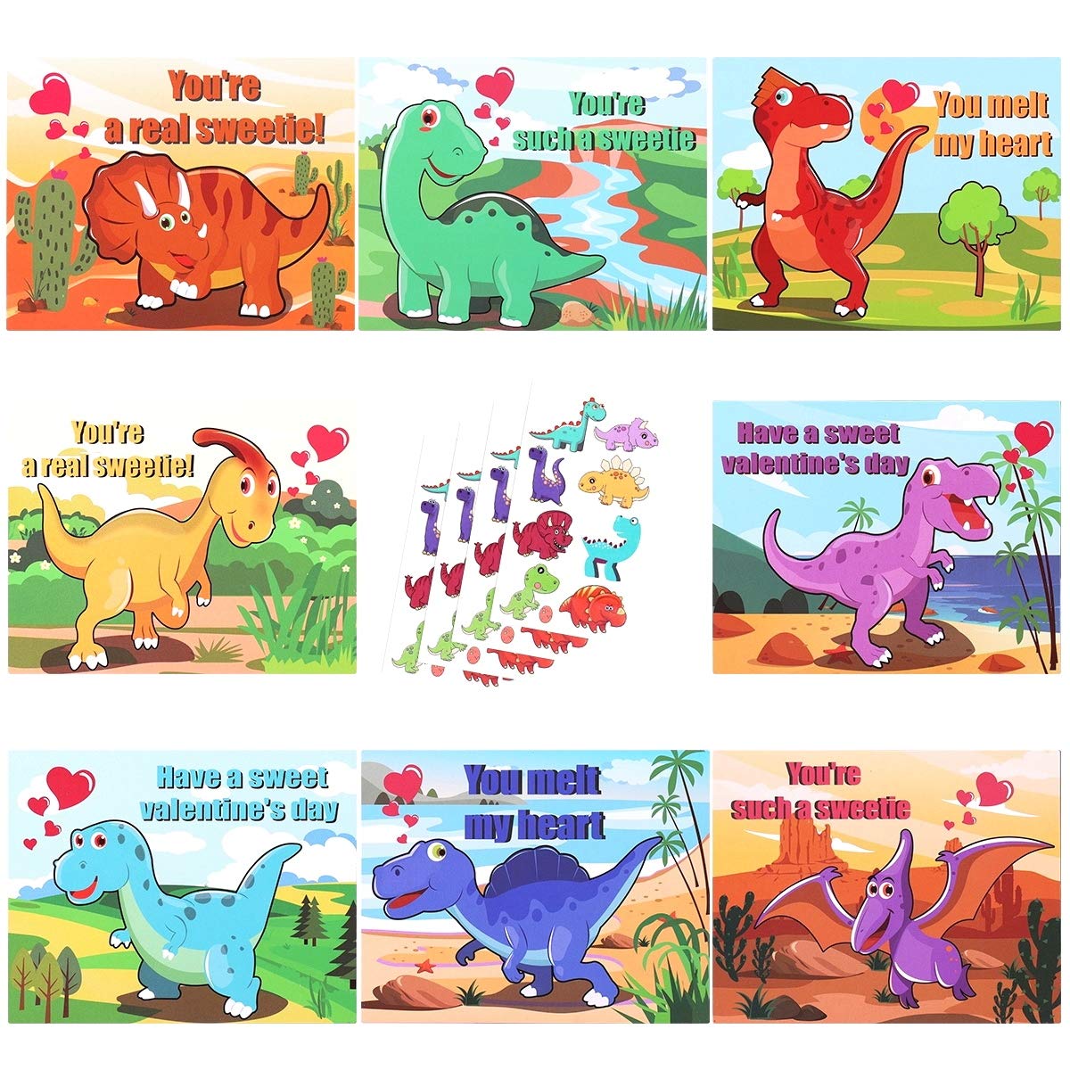 Buy MAOYUE 32 Pcs Valentines Cards for Kids Valentine Cards 8 Patterns ...