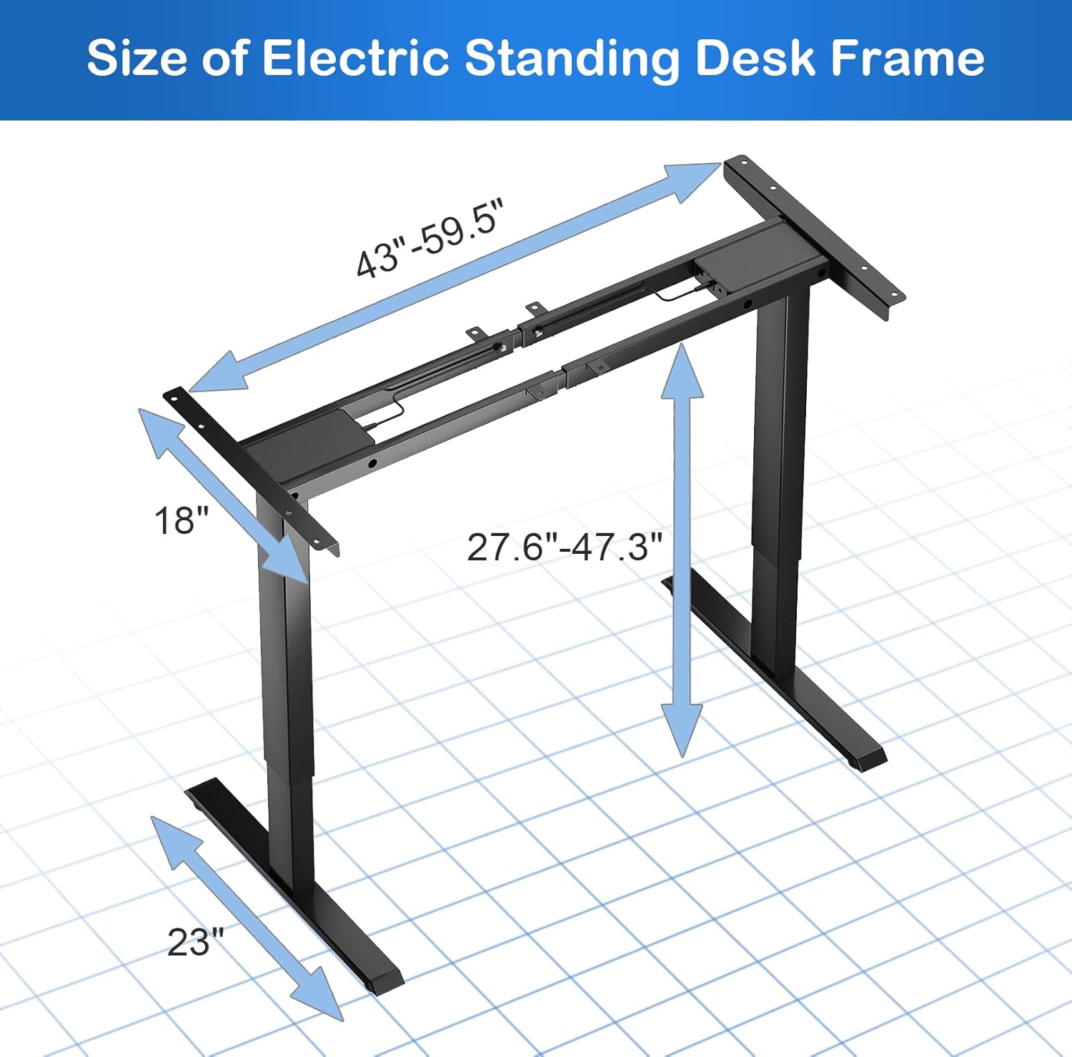 Electric Stand up Desk Frame, Dual-Motor Lifting Frame w/Adjustable ...