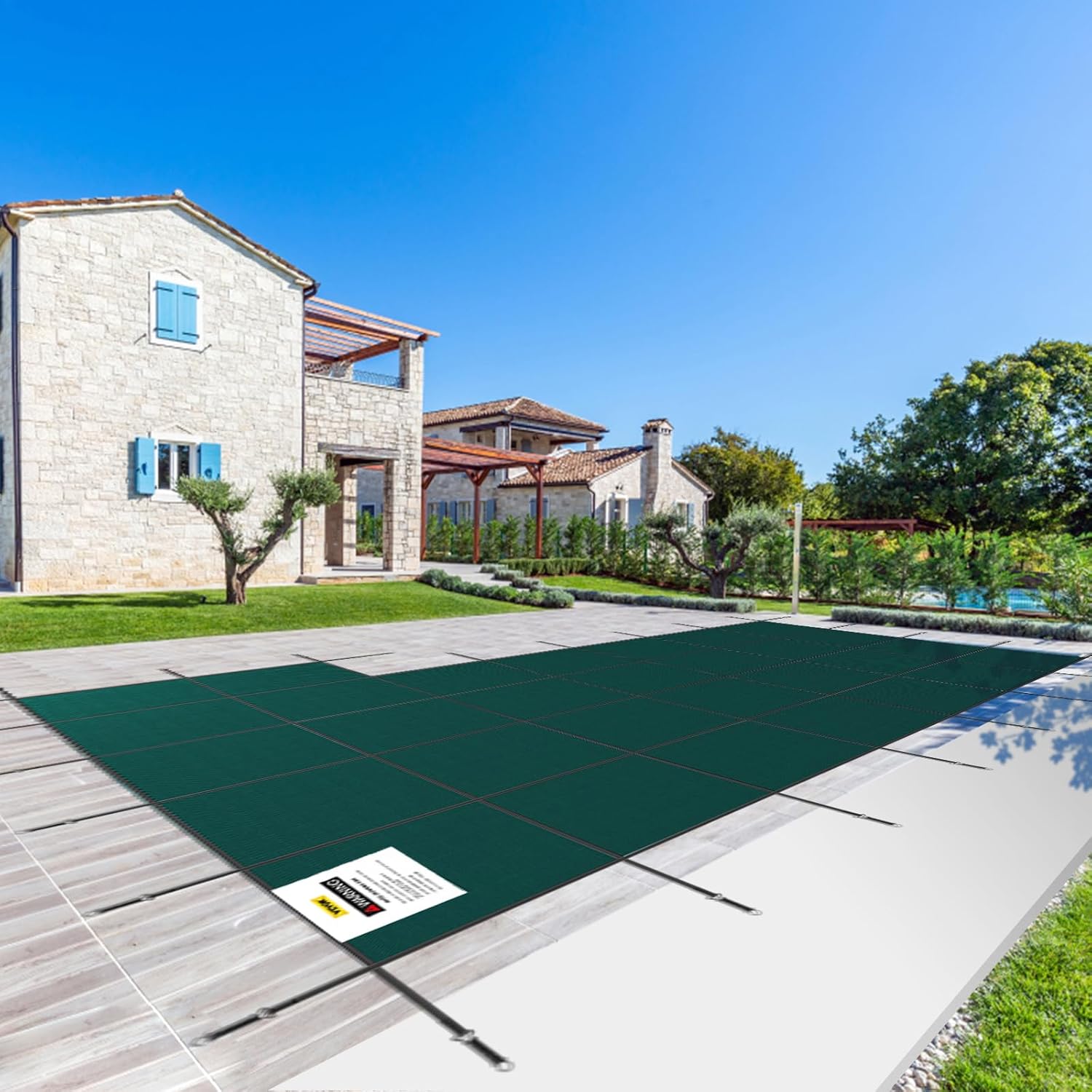 VEVOR Inground Pool Safety Cover, 22 ft x 42 ft Rectangular Winter Pool ...