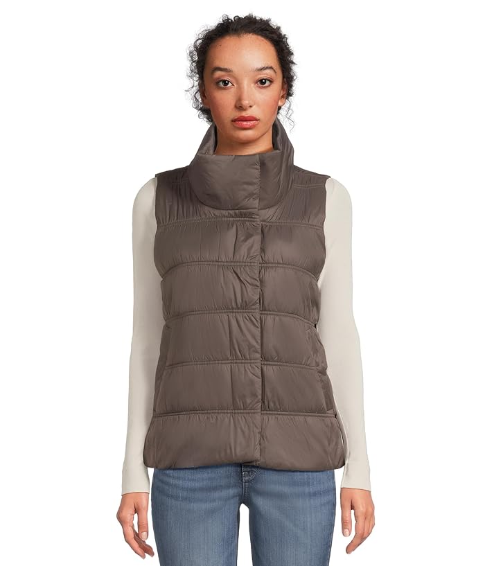Women's Eileen Fisher Eggshell High Collar Vest | Zappos.com