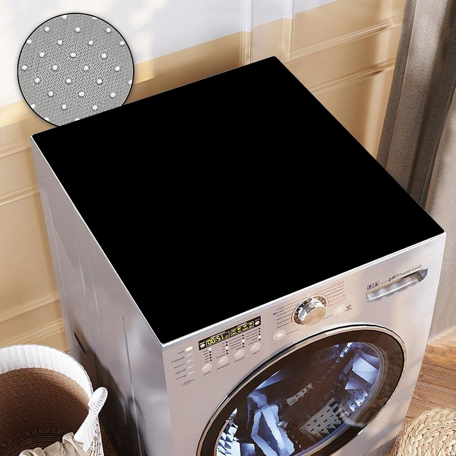 Amazon.com: Anti-Slip Washer or Dryer Top Mat Covers, 27" x 31.5" Black ...