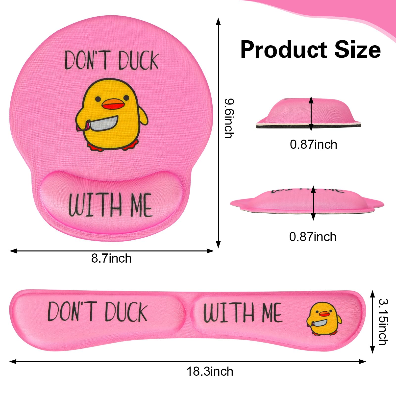 Snapklik.com : JULEASEL Funny Mouse Pad Set, Ergonomic Keyboard Wrist ...