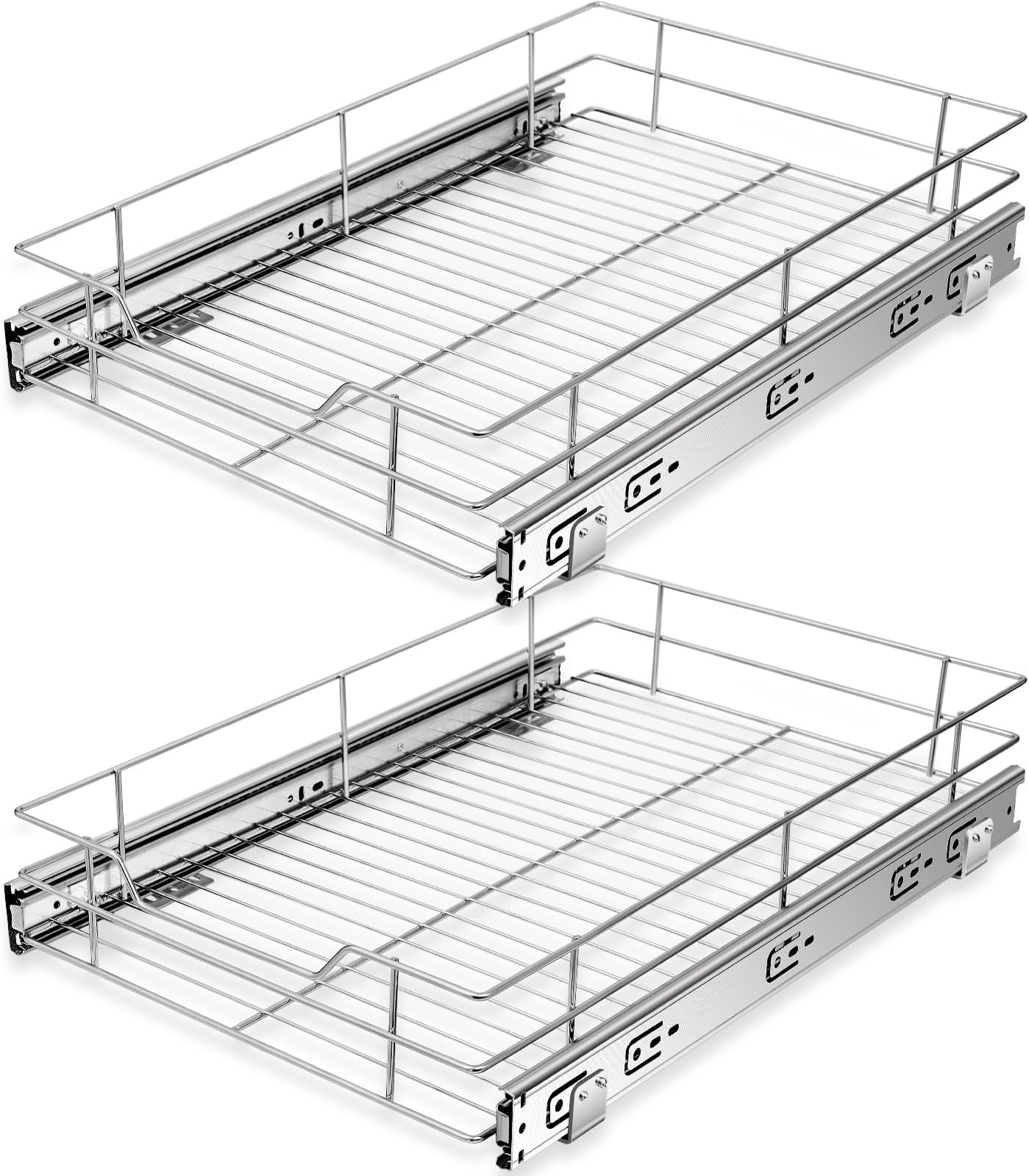 Amazon.com: Menkxi 2 Set Pull Out Cabinet Organizer Pull Out Tray Soft ...