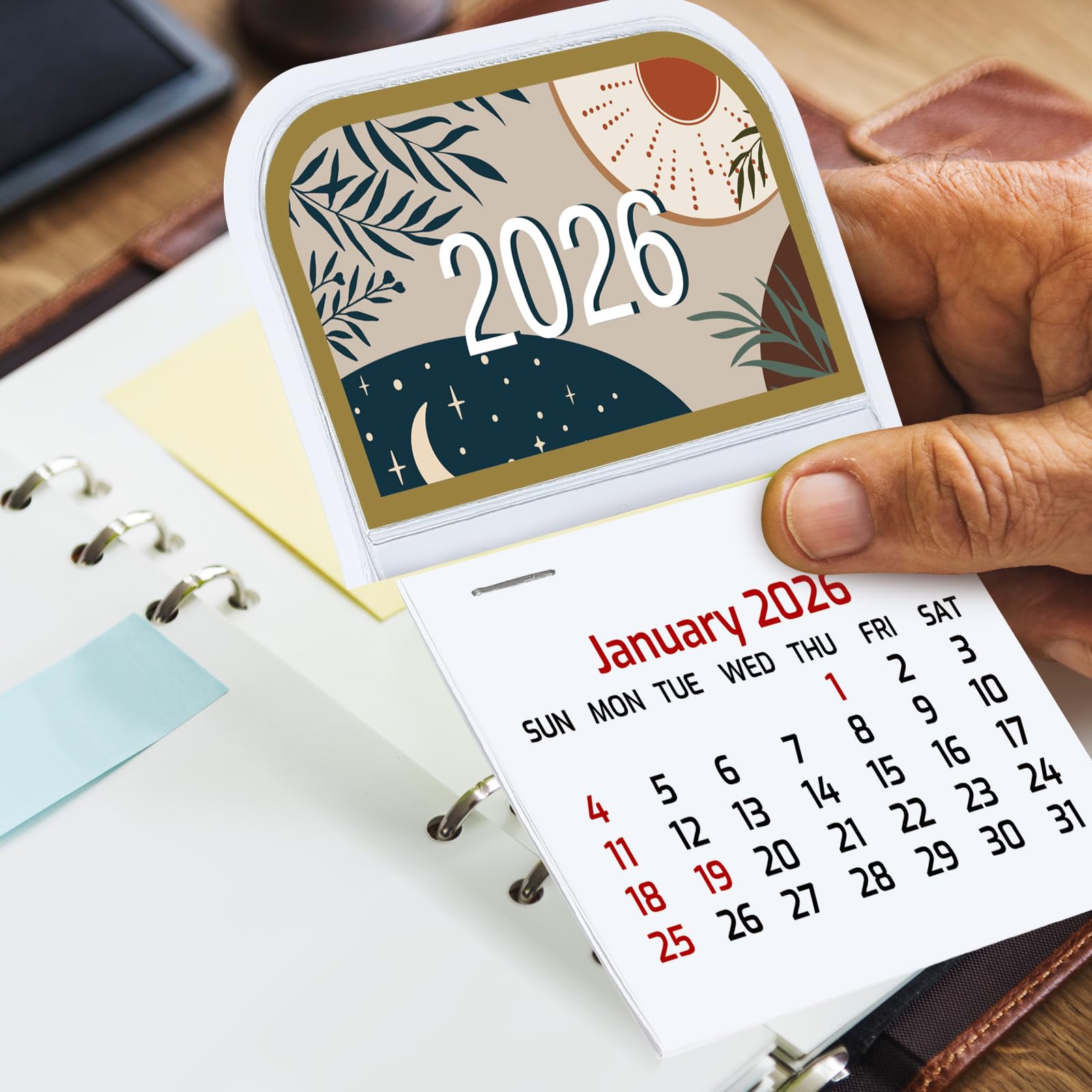 Snapklik.com : Dunzoom 10 Pcs 2026 Mini Stick On Calendar Adhesive Peel ...