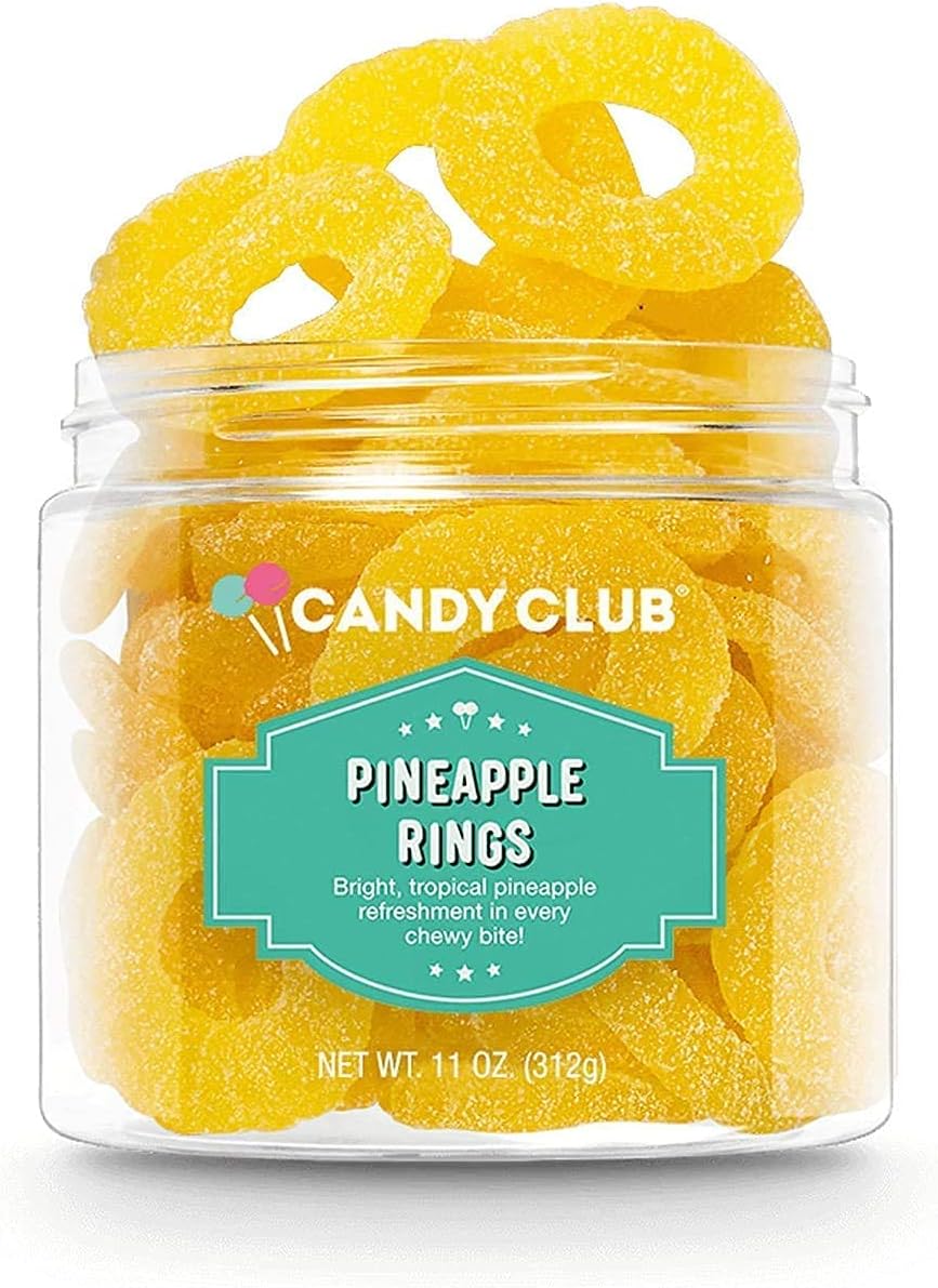 Amazon.com : Candy Club Gourmet Gummy Yellow Pineapple Rings, Gluten ...