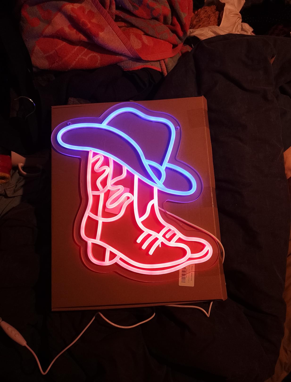 Cowboy Boot and Hat Neon Sign, LED Pink Cowgirl Boots Neon Sign Wall ...