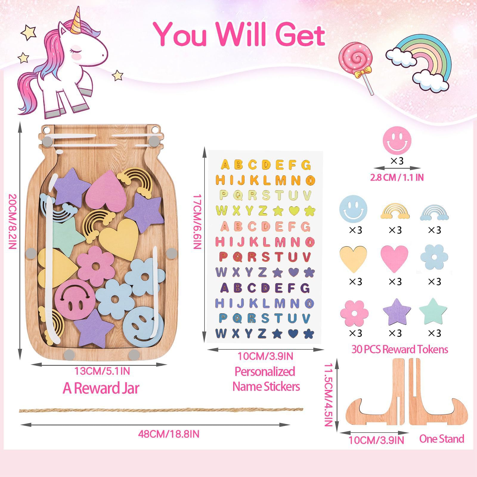 WPNCYK Reward jar, reward jars for children, reward chart, star chart ...
