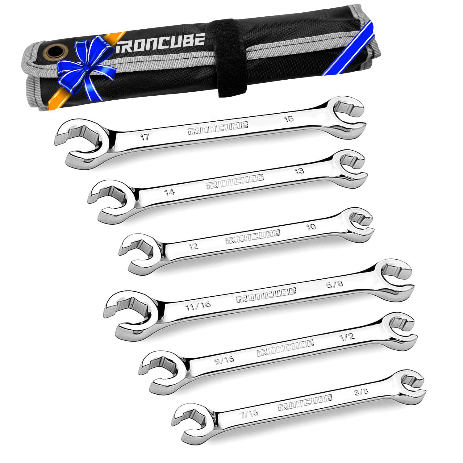 Snapklik.com : Ironcube Flare Nut Wrench Set: 6-piece SAE & Metric Line ...