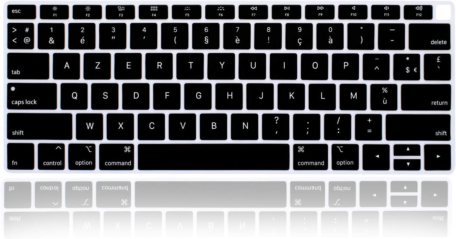 Amazon.com: HRH AZERTY French Language Silicone Keyboard Cover Skin for ...