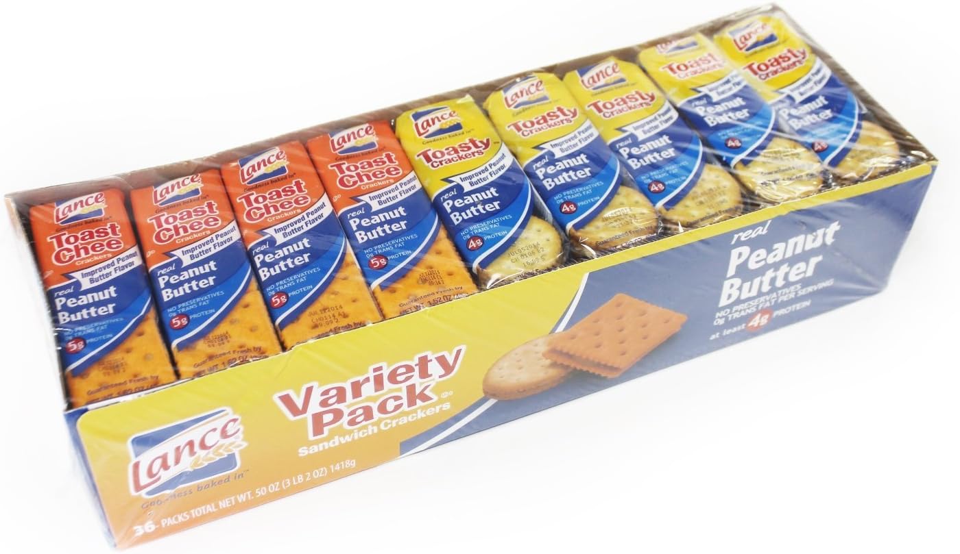 Amazon.com: Lance Fresh Sandwich Crackers Real Peanut Butter Variety ...