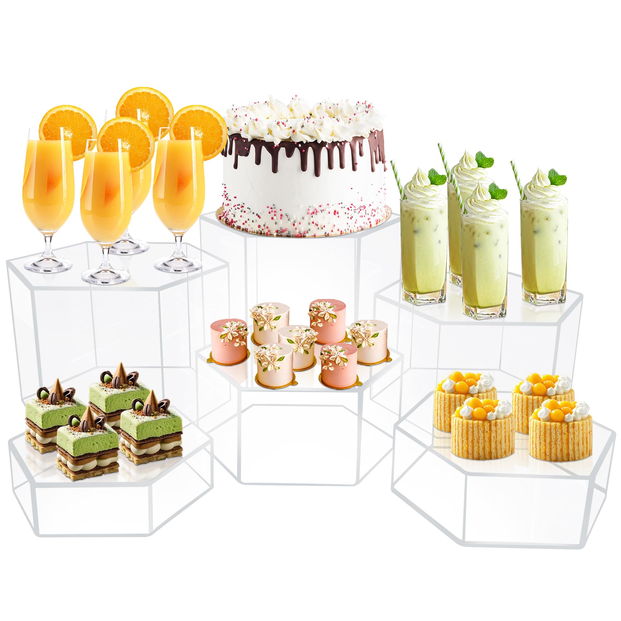 Amazon.com: koretech 6 Pcs Buffet Risers, Dessert Stands, Acrylic Boxes ...