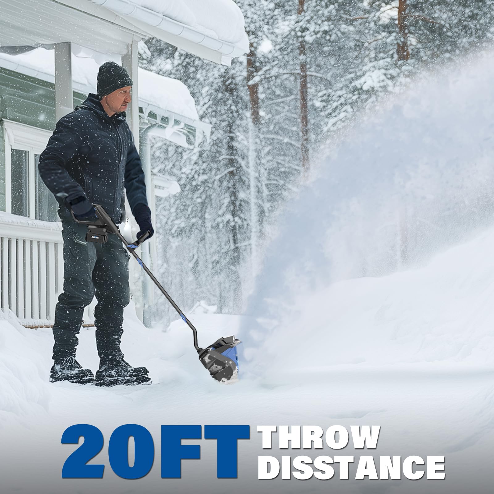 Snapklik.com : SOYUS Cordless Snow Shovel, 20V Electric Snow Blower, 12 ...