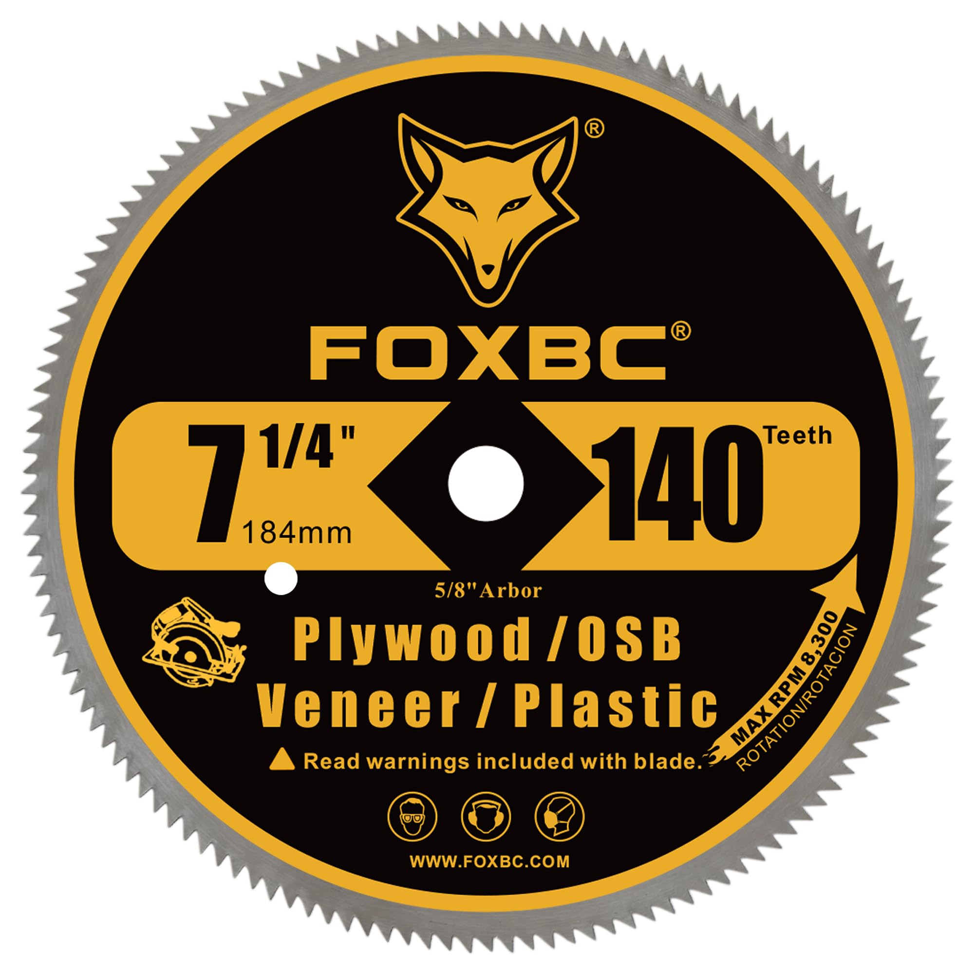 Snapklik.com : FOXBC 7-1/4 Inch 140 Tooth Fine Finish Carbon Circular ...