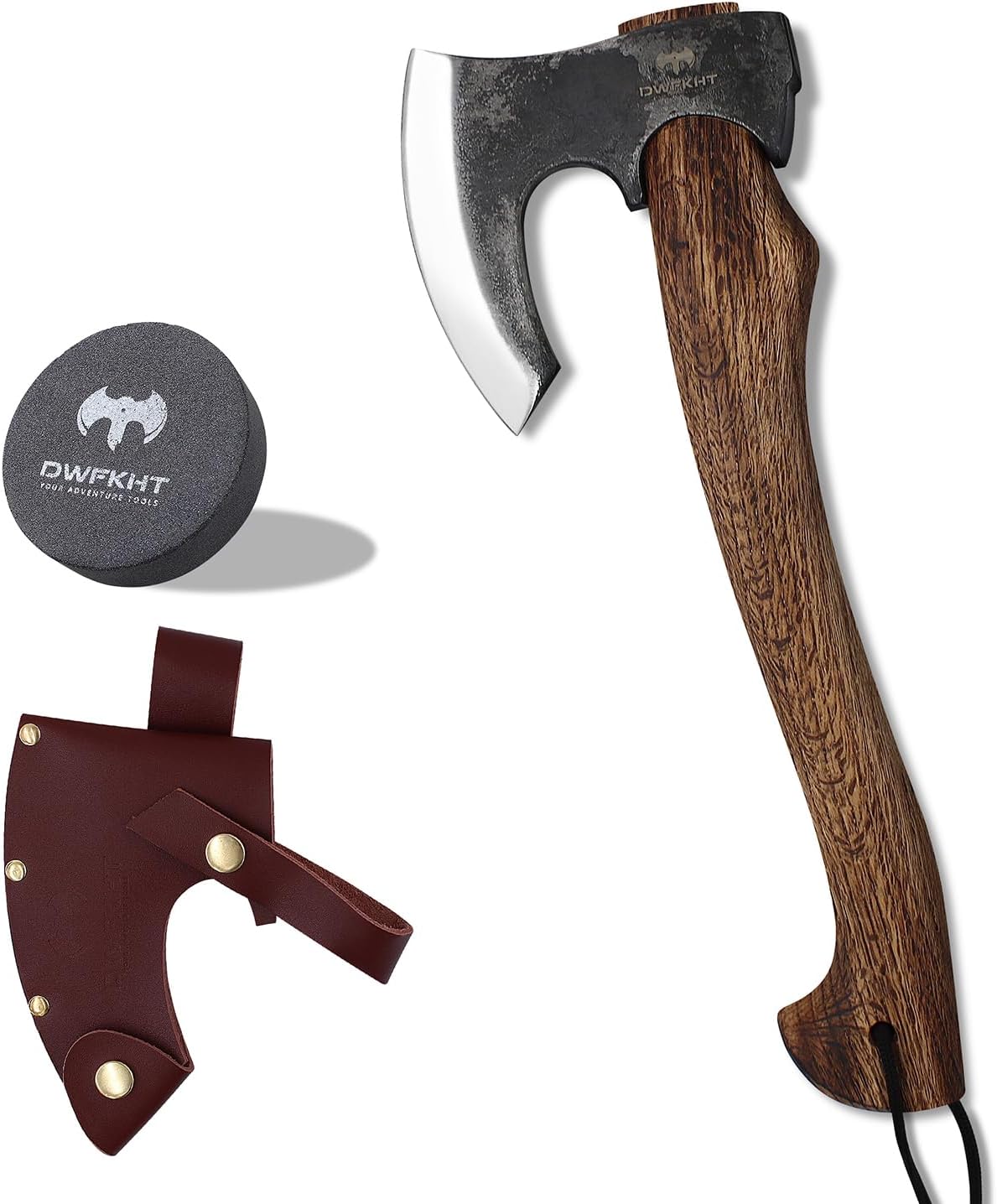 Amazon.com : Hatchet, 15.7" Camping Axe with Leather Sheath, Bushcraft ...