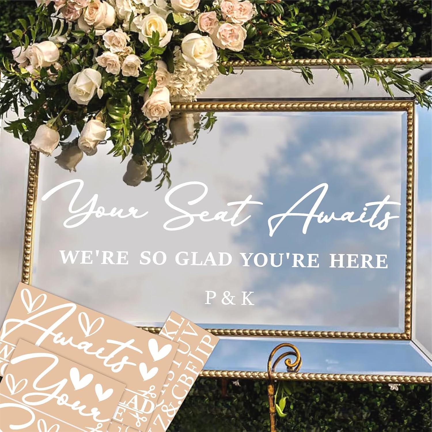 Amazon.com: Wedding Seating Chart Stickers Wedding Sign Decals Your ...