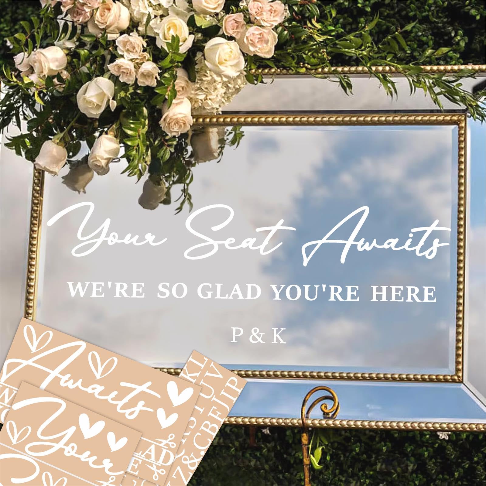 Amazon.com: Wedding Seating Chart Stickers Wedding Sign Decals Your ...