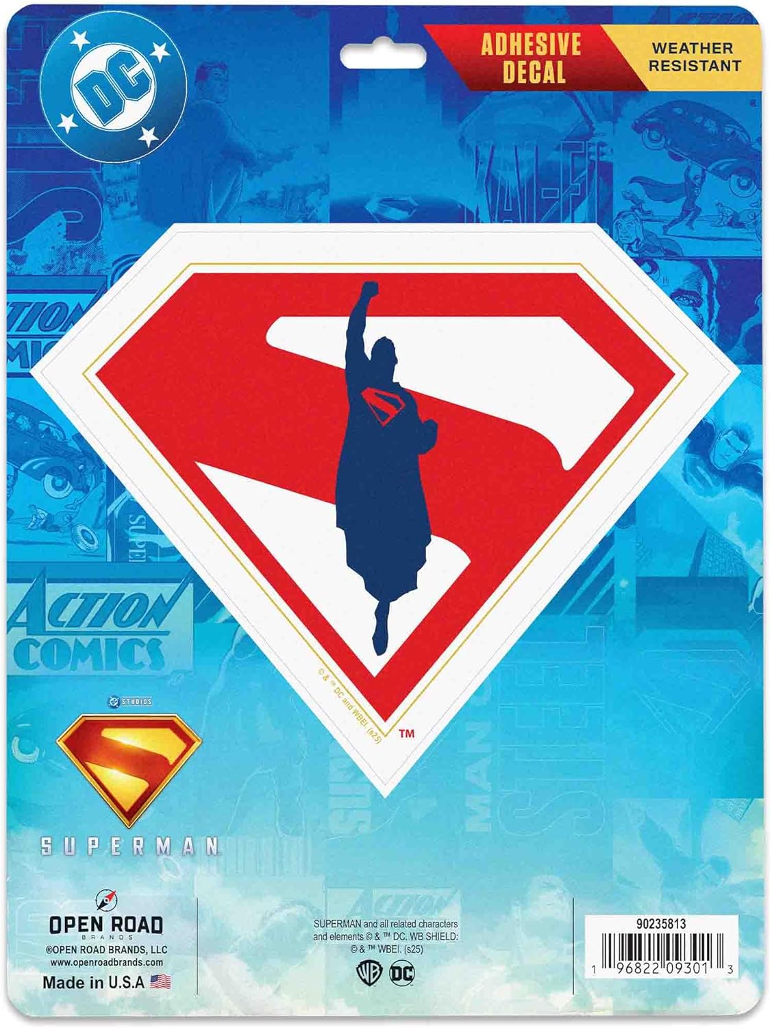 Amazon.com - DC Comics Superman Shield Adhesive Vinyl Decal – Bold ...