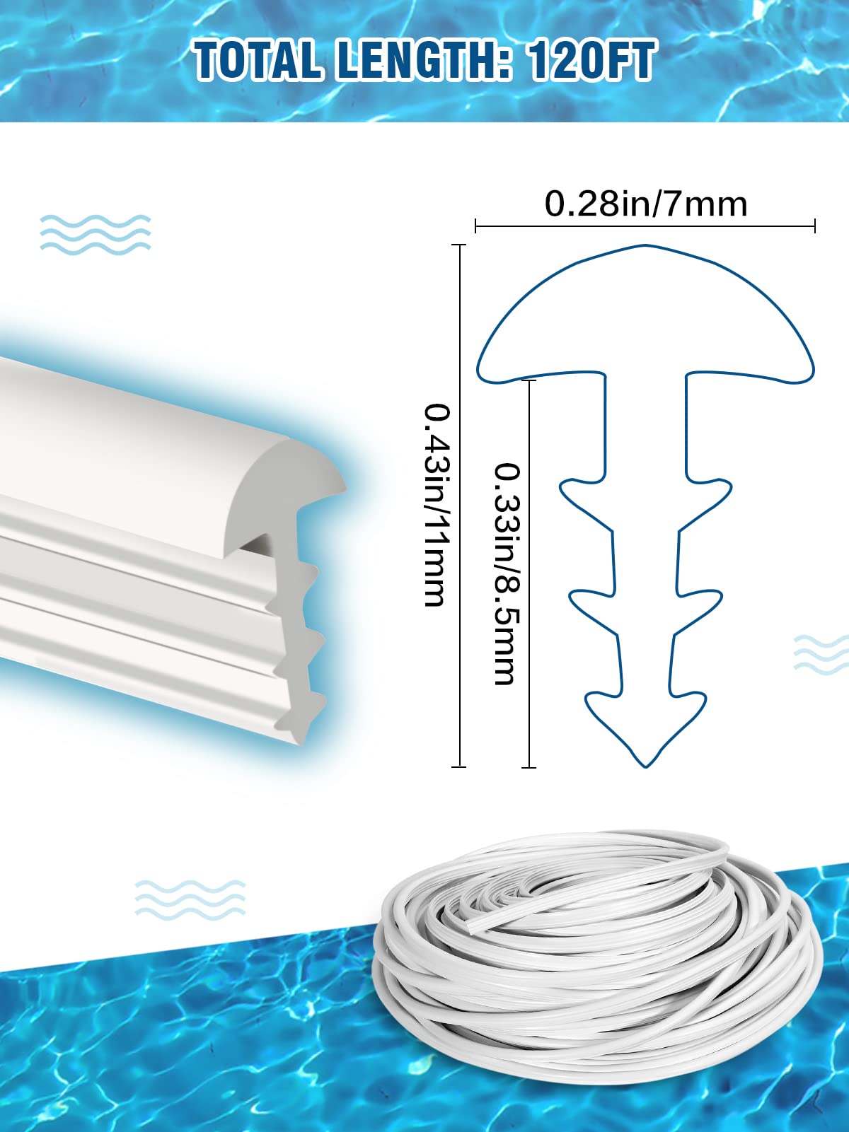 Snapklik.com : PAMASE 120ft Liner Lock - Inground Swimming Pool Beaded ...