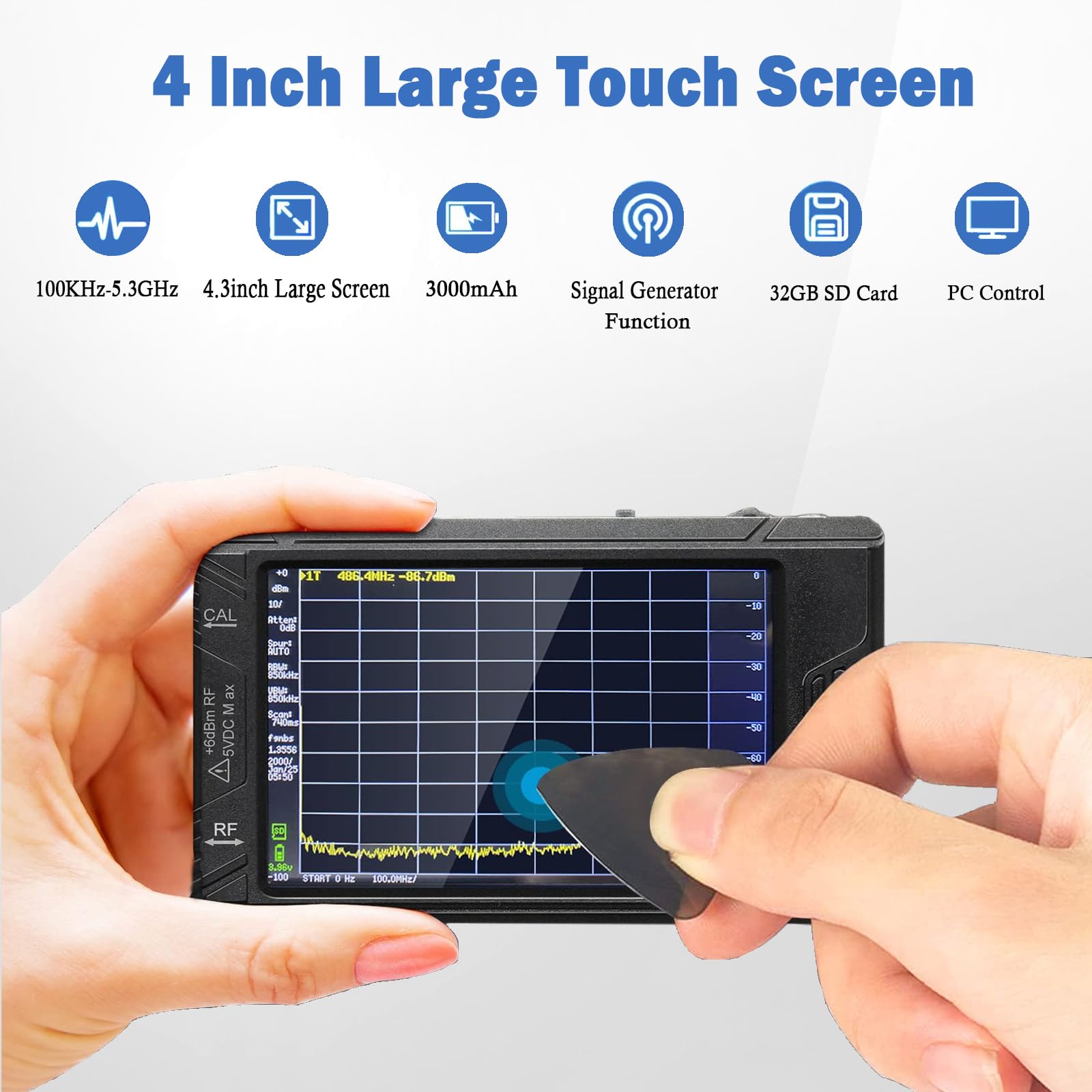Snapklik.com : Upgraded TinySA Ultra Spectrum Analyzer, 4inch 100kHz-5 ...