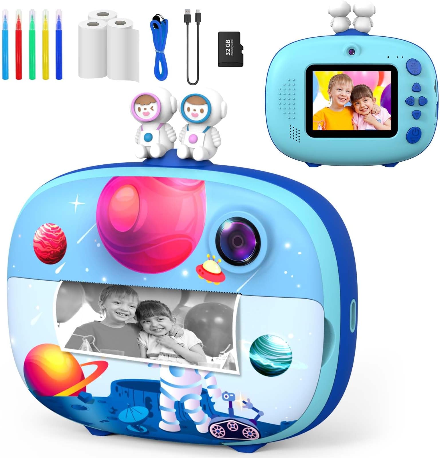 CAMCLID Appareil Photo Enfant Instantanée, 1080P Appareil Photo ...