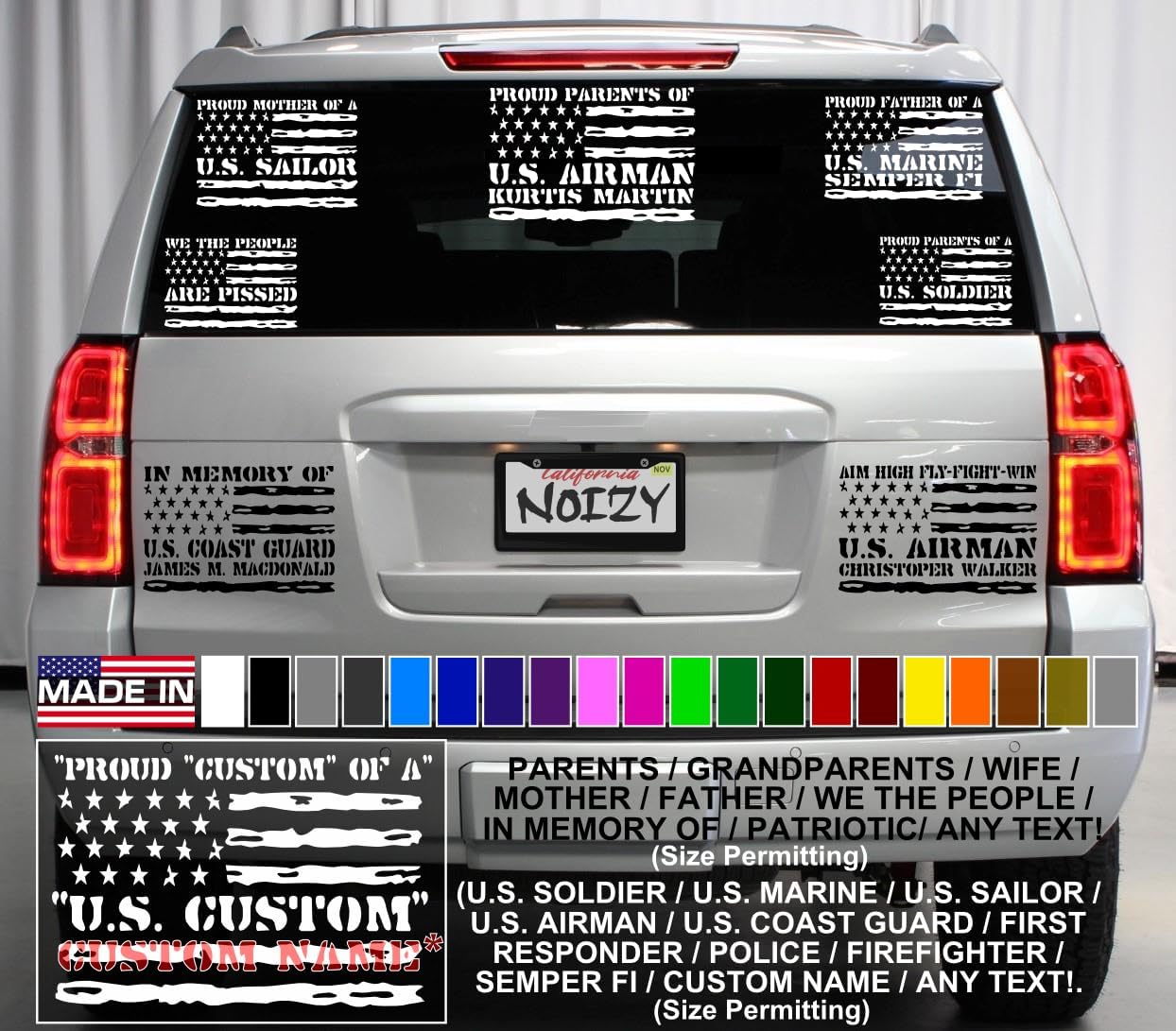 Amazon.com - Custom " Proud of " Military Family Car Sticker Truck ...