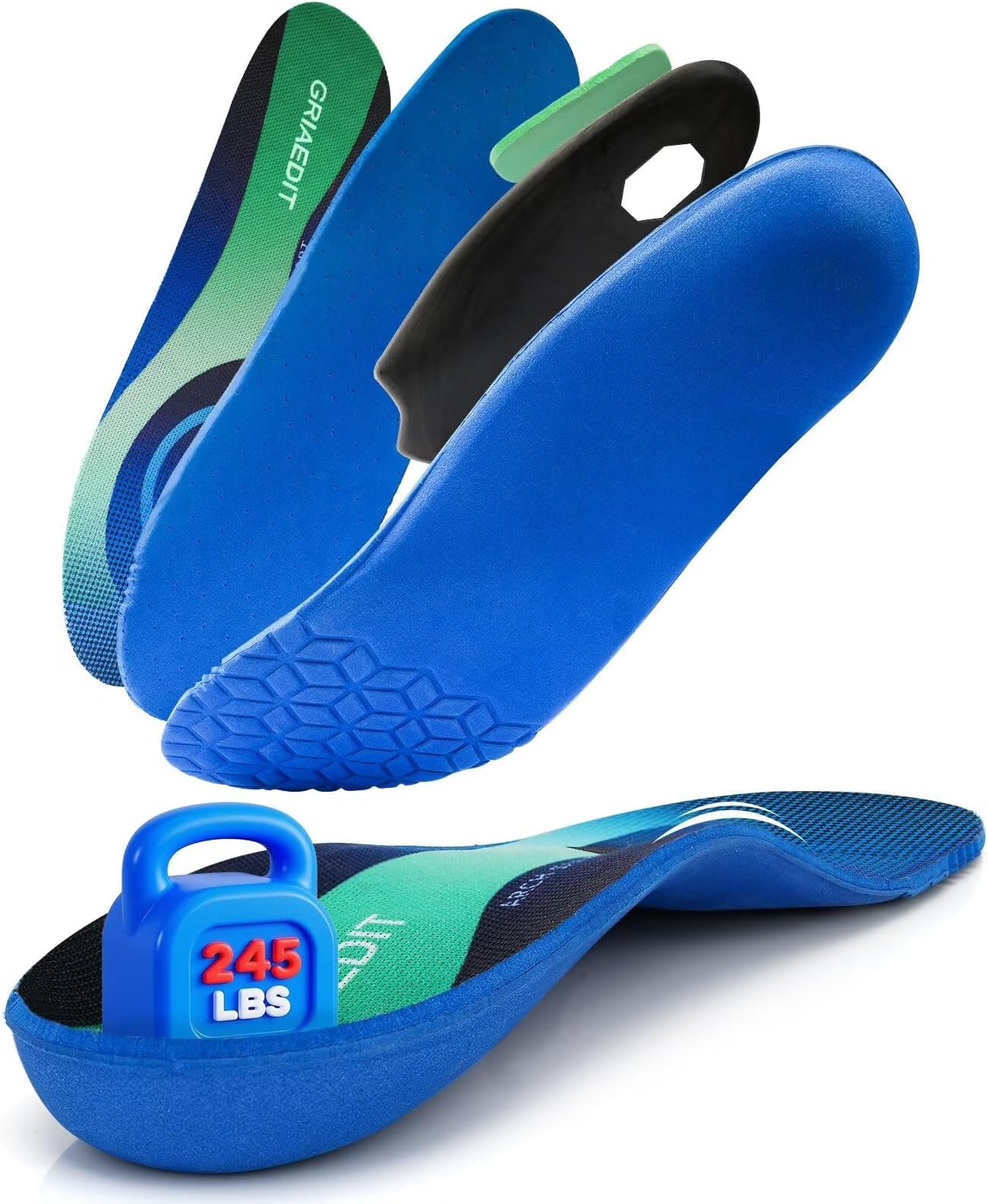 Amazon.com: Ballotte Plantar Fasciitis Insoles, 5-Layer Orthotic ...