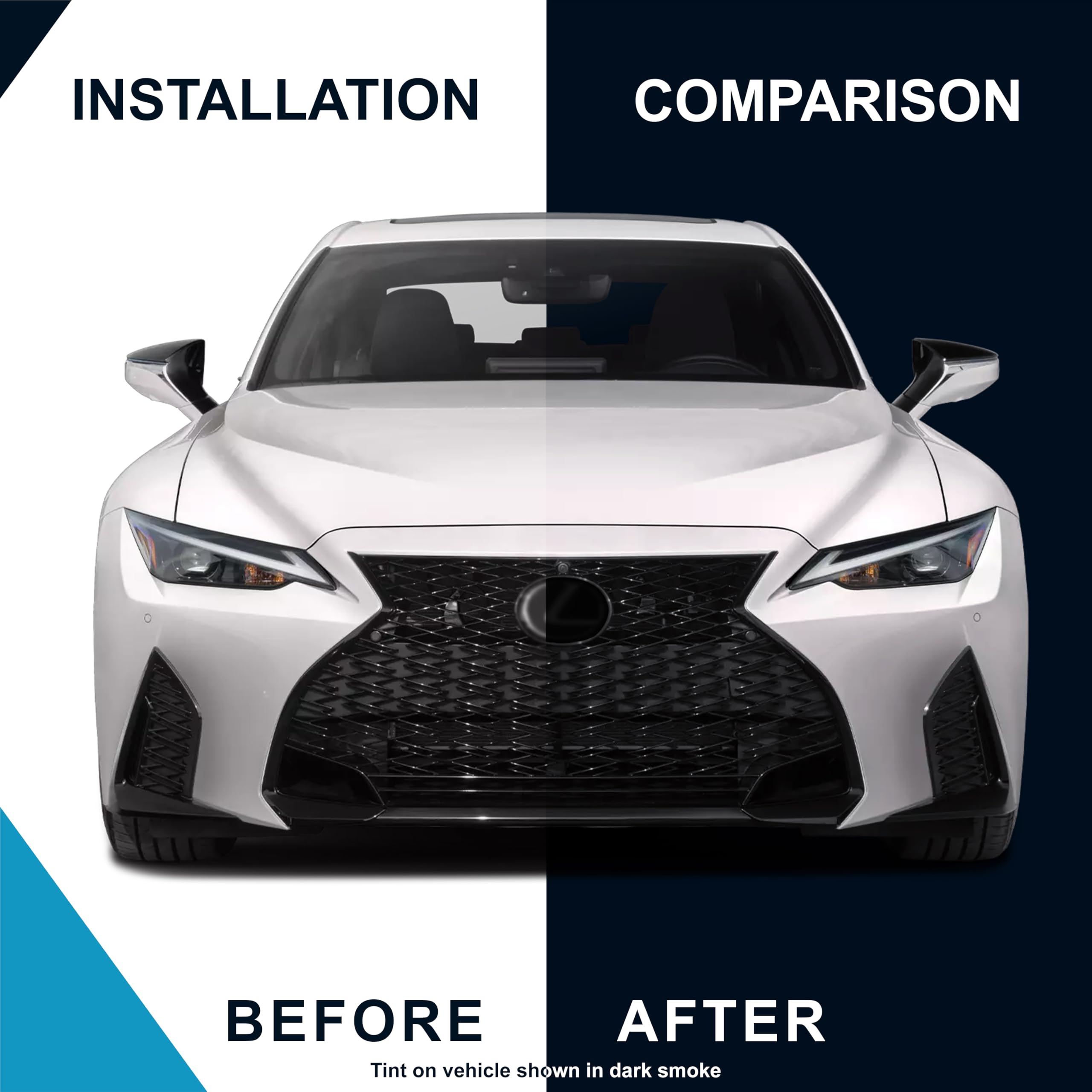 Yaris Gr Spoiler Lexus Emblem Light Smoke Tint Vinyl Overlays For Lexus ...