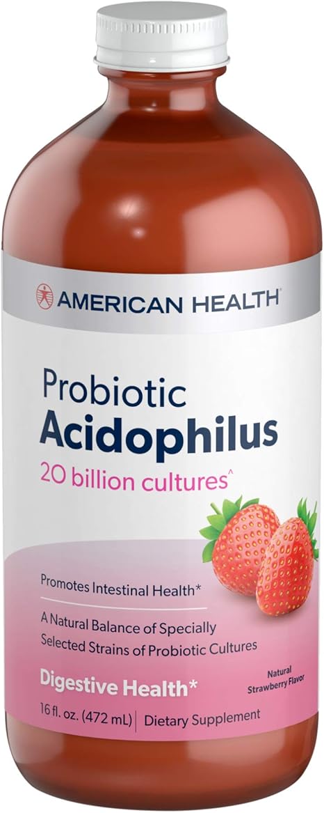 Amazon.com: American Health Probiotic Acidophilus Liquid, Strawberry ...