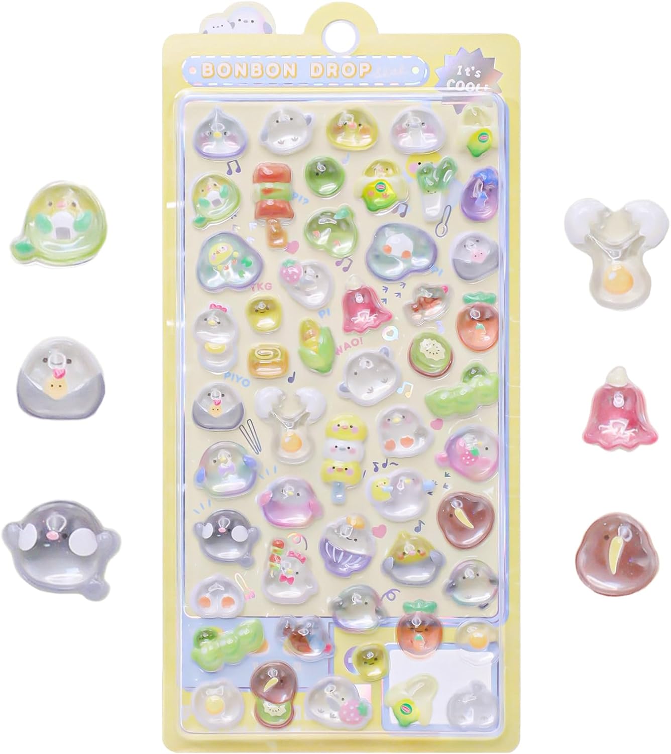 Amazon.com: 3D Cute Cartoon Chicken Puff Stickers - Kawaii Mini Puffy ...