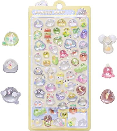 Amazon.com: 3D Cute Cartoon Chicken Puff Stickers - Kawaii Mini Puffy ...