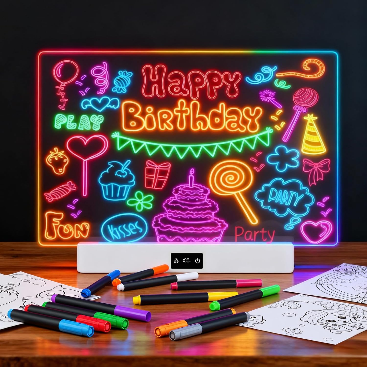 Amazon.com: Phylosal Rechargeable Led Drawing Board with 8 Colors, 16 ...