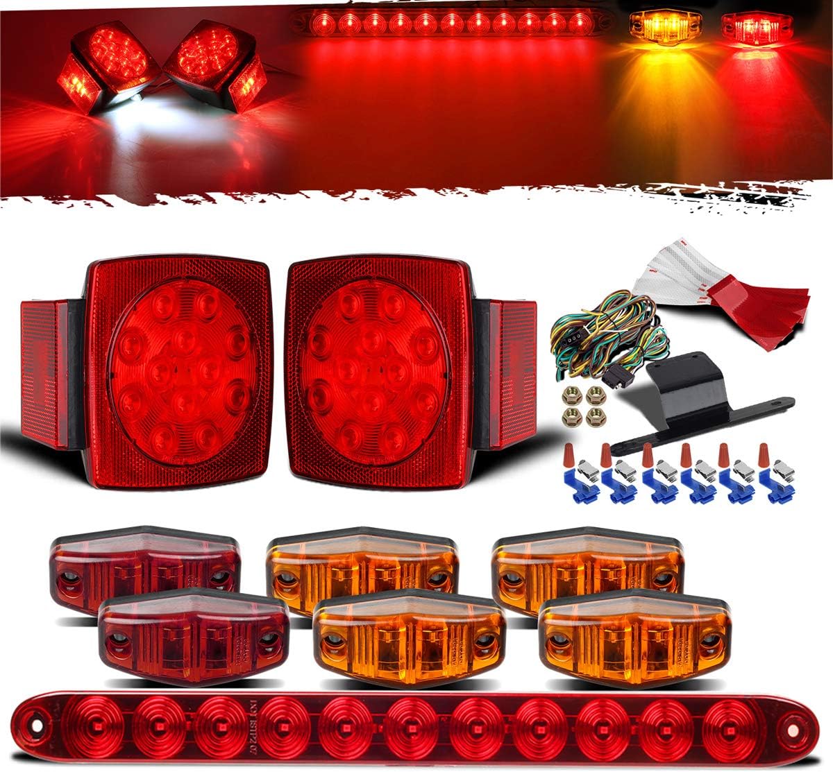 Amazon.com: 6" Inch Oval Led Trailer Tail Lights Kit w/Mounting ...
