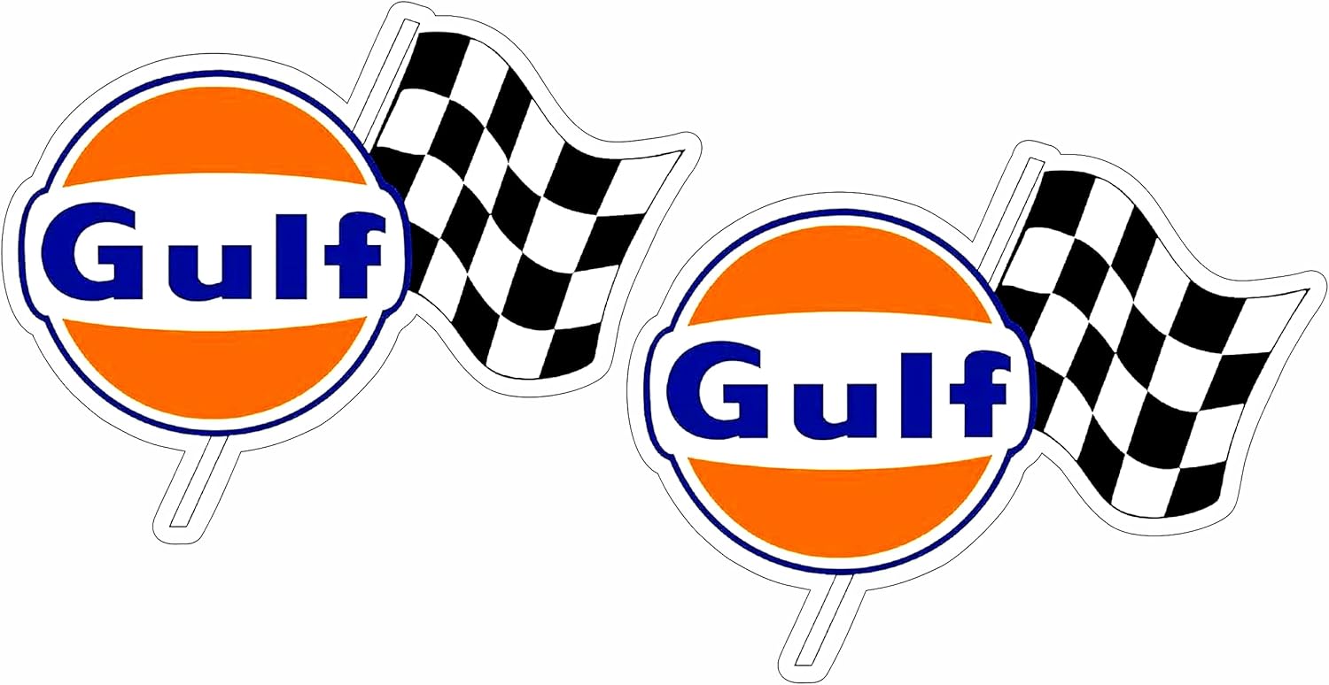 Amazon.com: Asiatic Artisan - Gulf Racing Checkered Decal Cup Car Mug ...