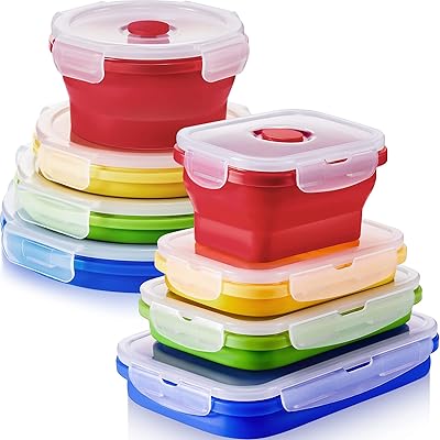 Amazon.com: Collapsible Food Storage Containers with Airtight Lid ...