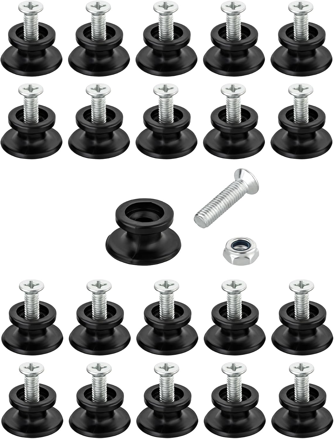 20 x Tarpaulin Buttons with Stainless Steel Screws with Nuts Round ...
