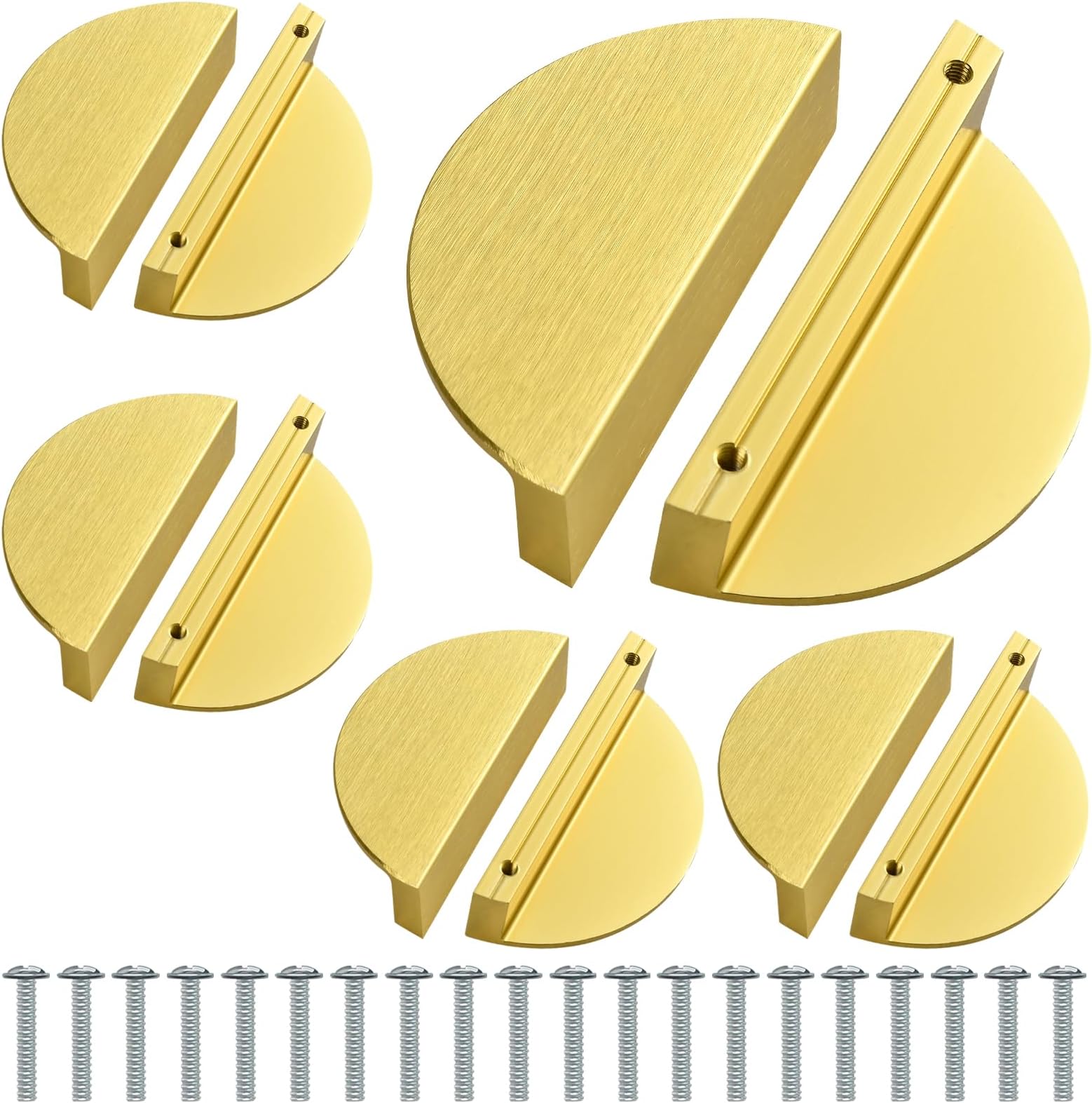 Supkiir 10 Pack Half Moon Drawer Pulls, 2 1/2inch Gold Cabinet Pulls ...