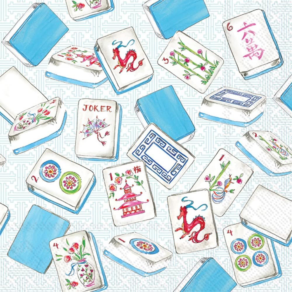 Amazon.com: Mah Jongg Mahjong Napkins Beverage Cocktail Size 20 Count ...
