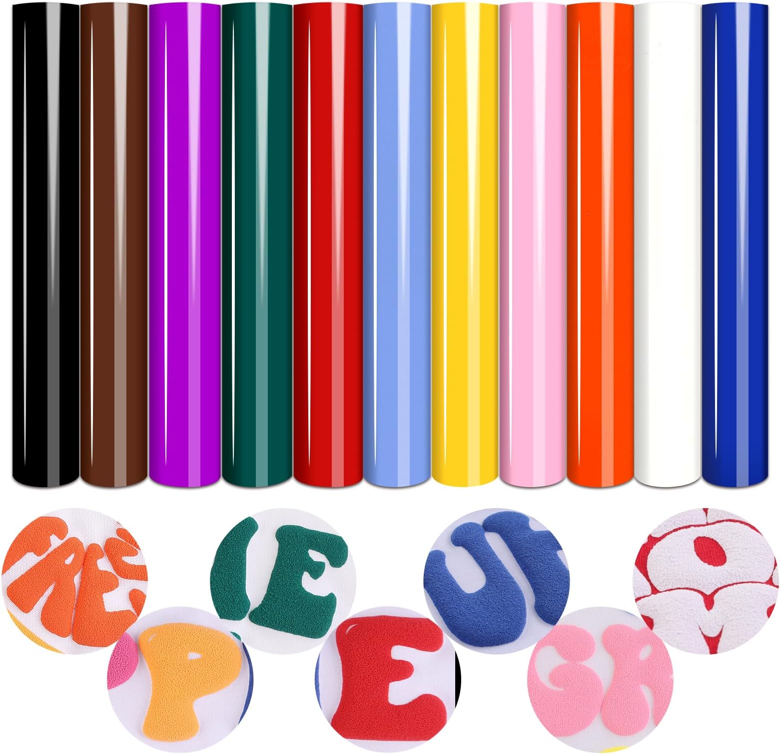 BLINGARTY Puff Vinyl Heat Transfer, 3D Transfer Bundle Sheets Iron on ...