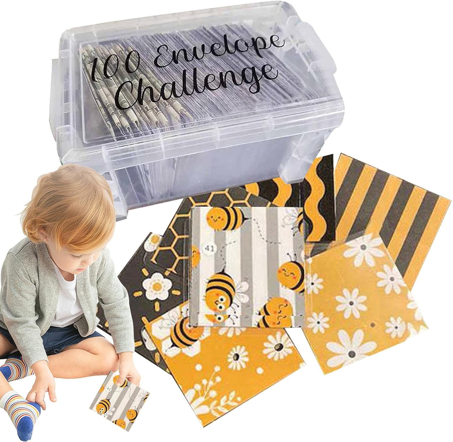 100 Envelope Challenge Box Set - Envelopes and Box Organizer for ...