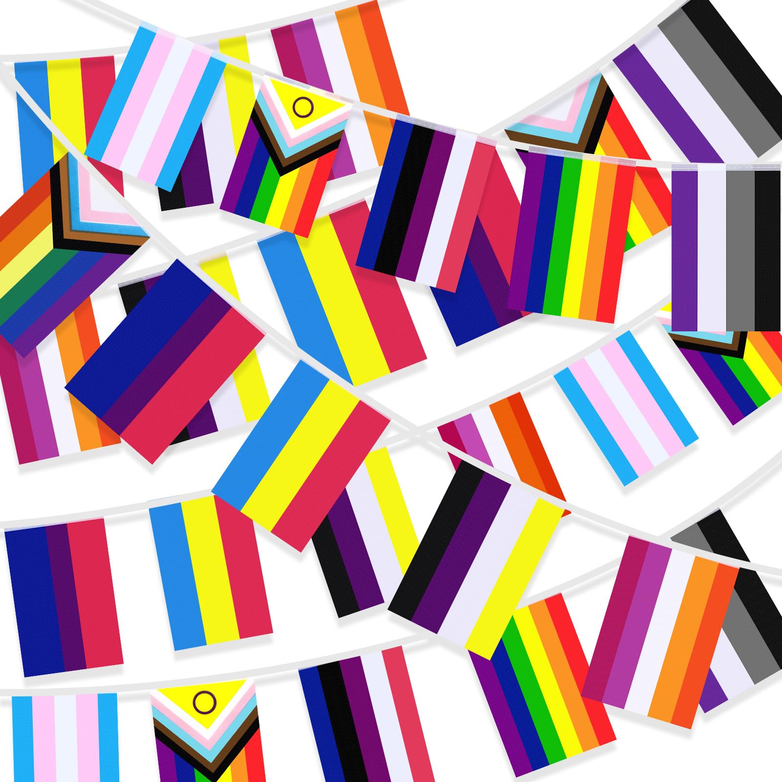 Amazon.com : MARFOREVER 100 Pcs 105 Feet Pride Flags Banners, Gay ...