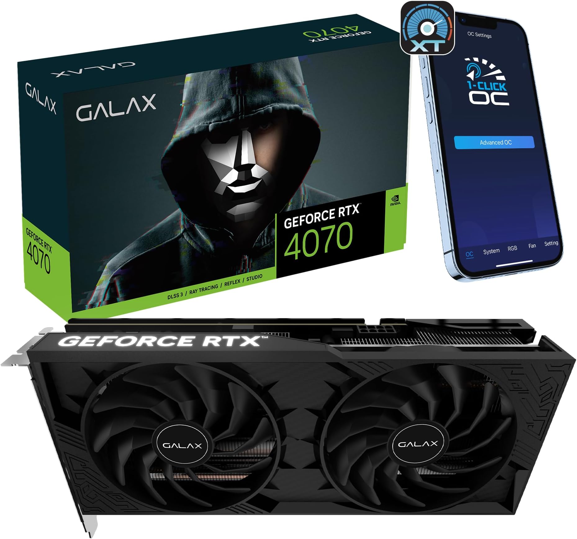 Amazon.in: Buy Galax GeForce RTX™ 4070 1-Click OC 2X 12GB GDDR6X 192 ...