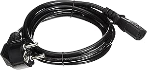 PremiumCord 230V 2m Power Cable, Angled Grounding Connector to C13 ...