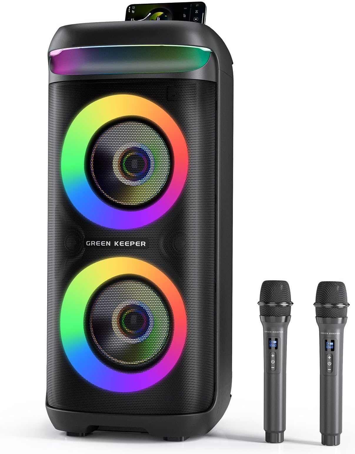 Amazon.com: Karaoke Machine with 2 Wireless Microphone for Adults ...