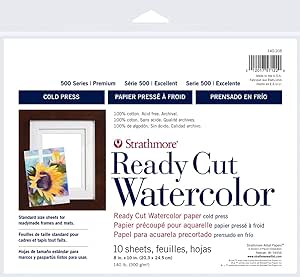 Amazon.com: Strathmore 140-208 Ready Cut Watercolor, Cold Press, 8" x ...
