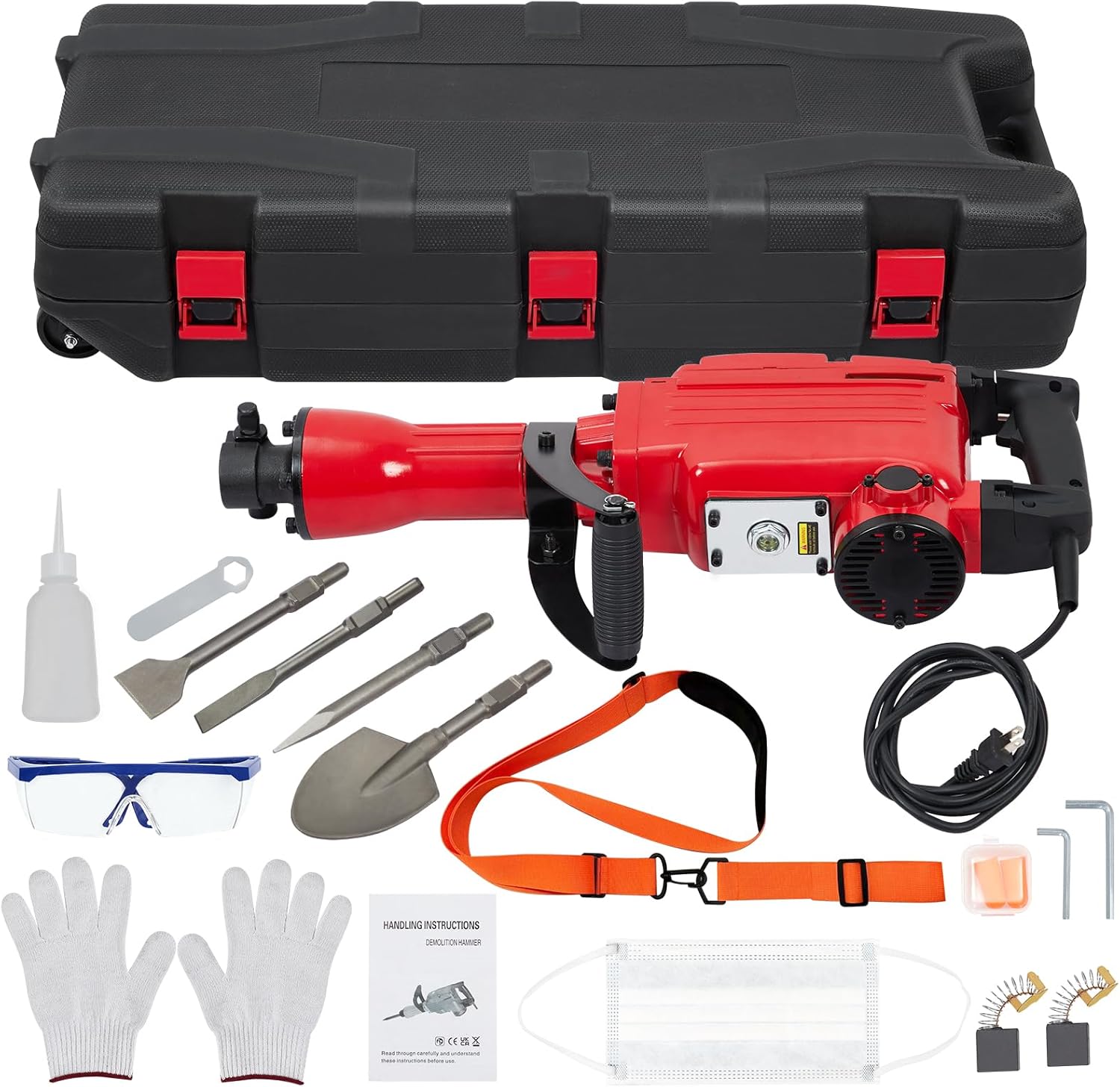 Jack Hammer Electric 2200W 1400 BPM Demolition Jack Hammer Tool Kit ...