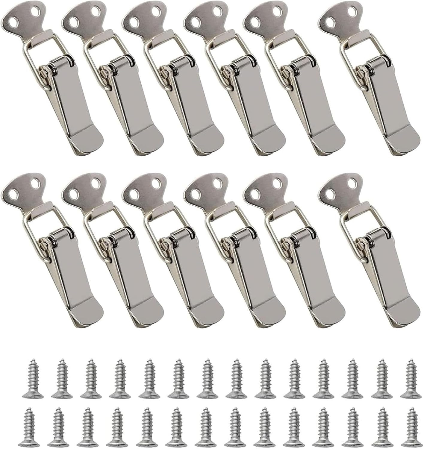 12PCS Stainless Steel Spring Hasp Latch, 72mm(2.83") Spring Loaded ...