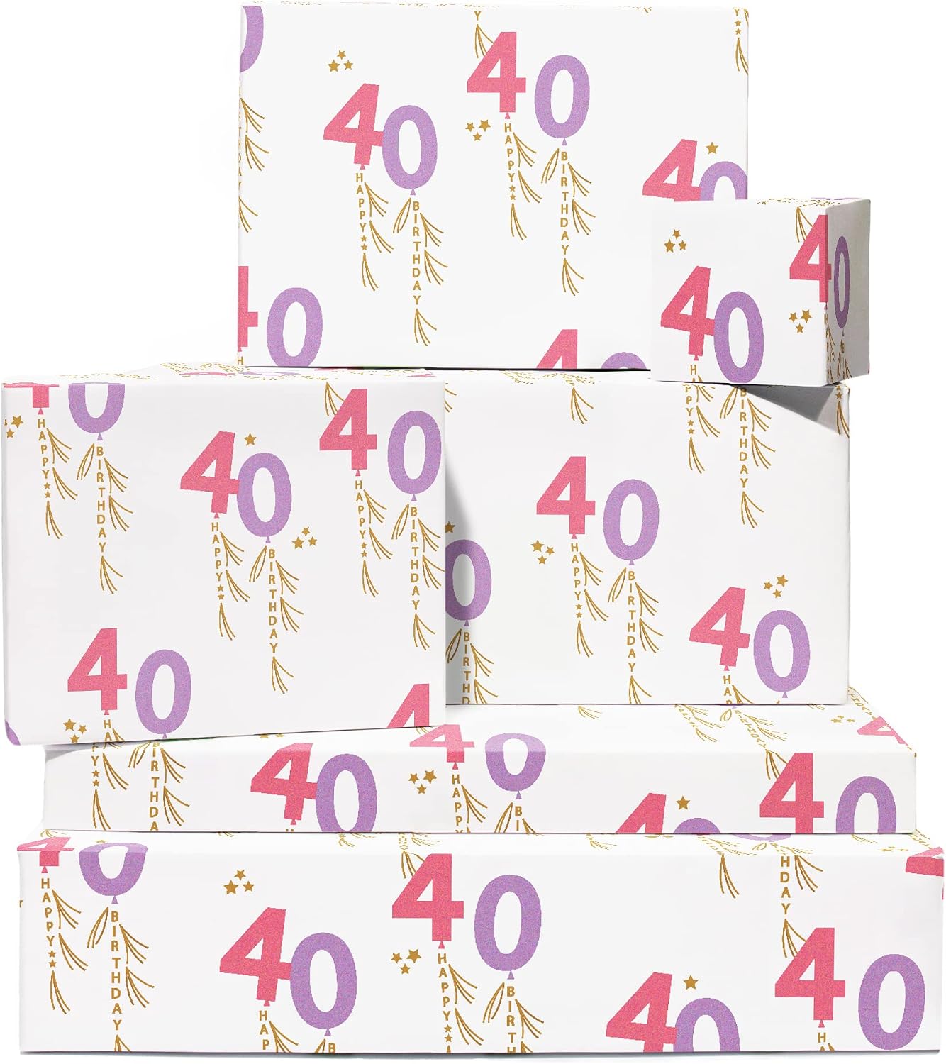 Amazon.com: CENTRAL 23 Happy Birthday Wrapping Paper - 6 Sheets of ...