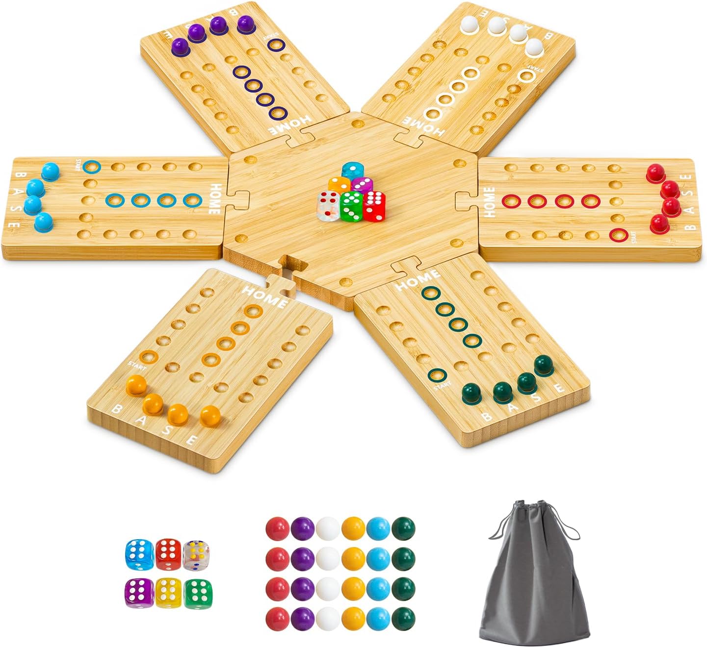 Amazon.com: MeMeFen Marble Board Game, Wooden Board Game for 2-6 ...