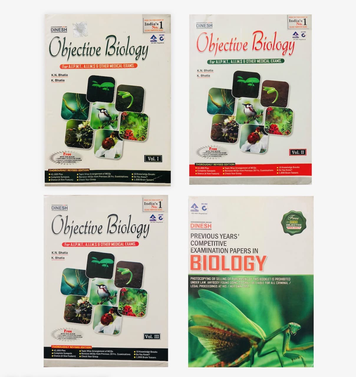 Buy Dinesh Objective Biology for NEET & Other Exams. (Set of 3 Vol ...